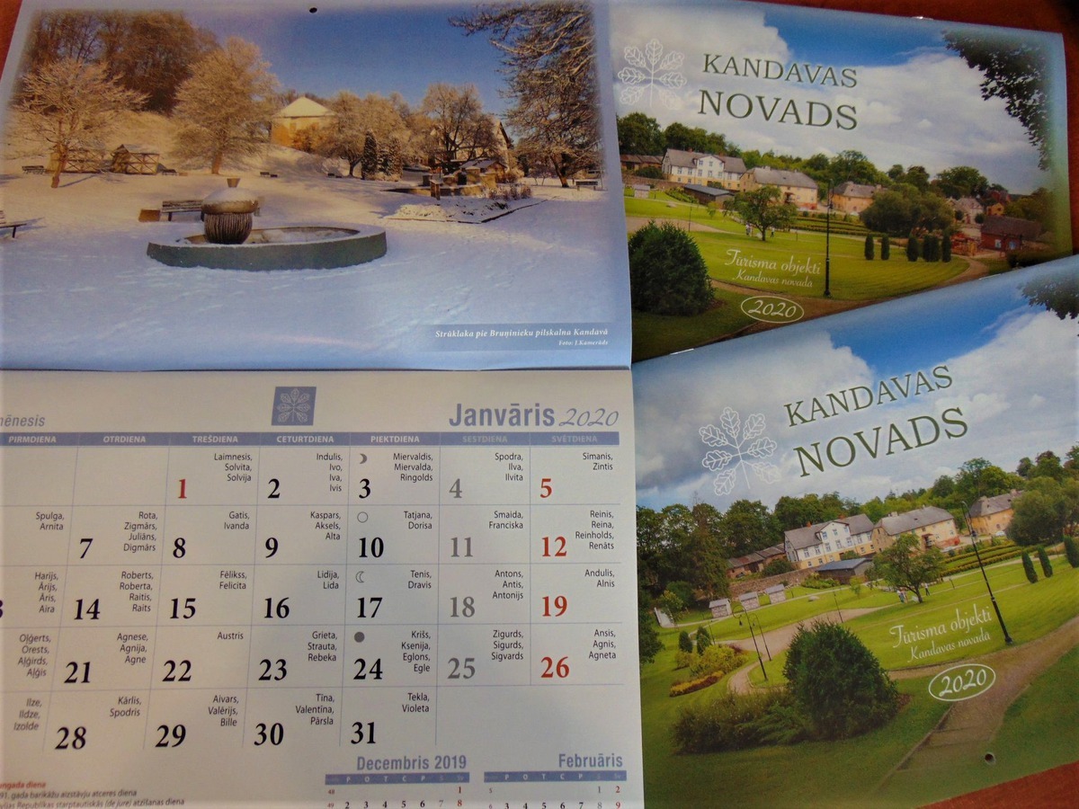 Iznācis sienas kalendārs “Kandavas novads 2020” : kandava.lv
