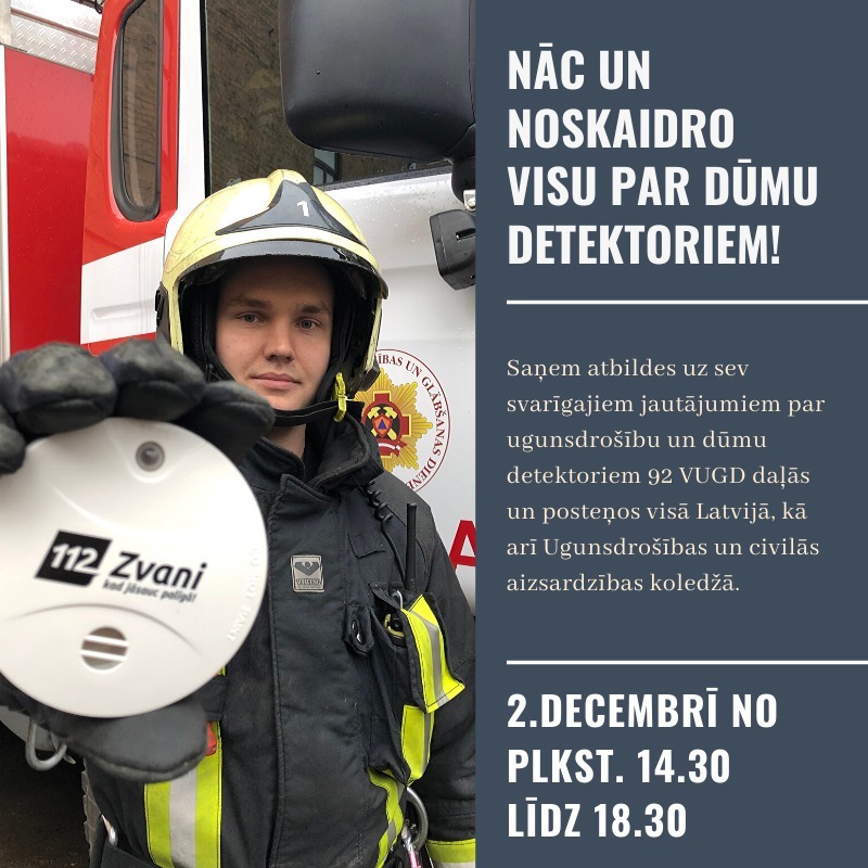 VUGD 2.decembrī organizē konsultāciju dienu par dūmu detektoriem 02.12. ...
